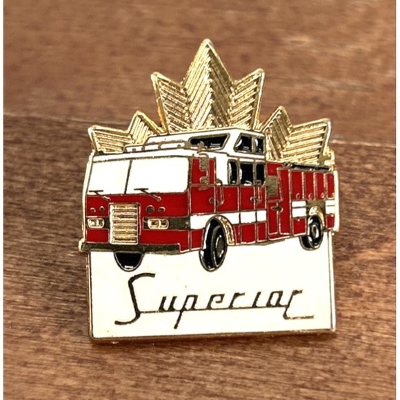 Accessories | Vintage Superior Fire Truck Canada Gold Tone Maple Leaf ...